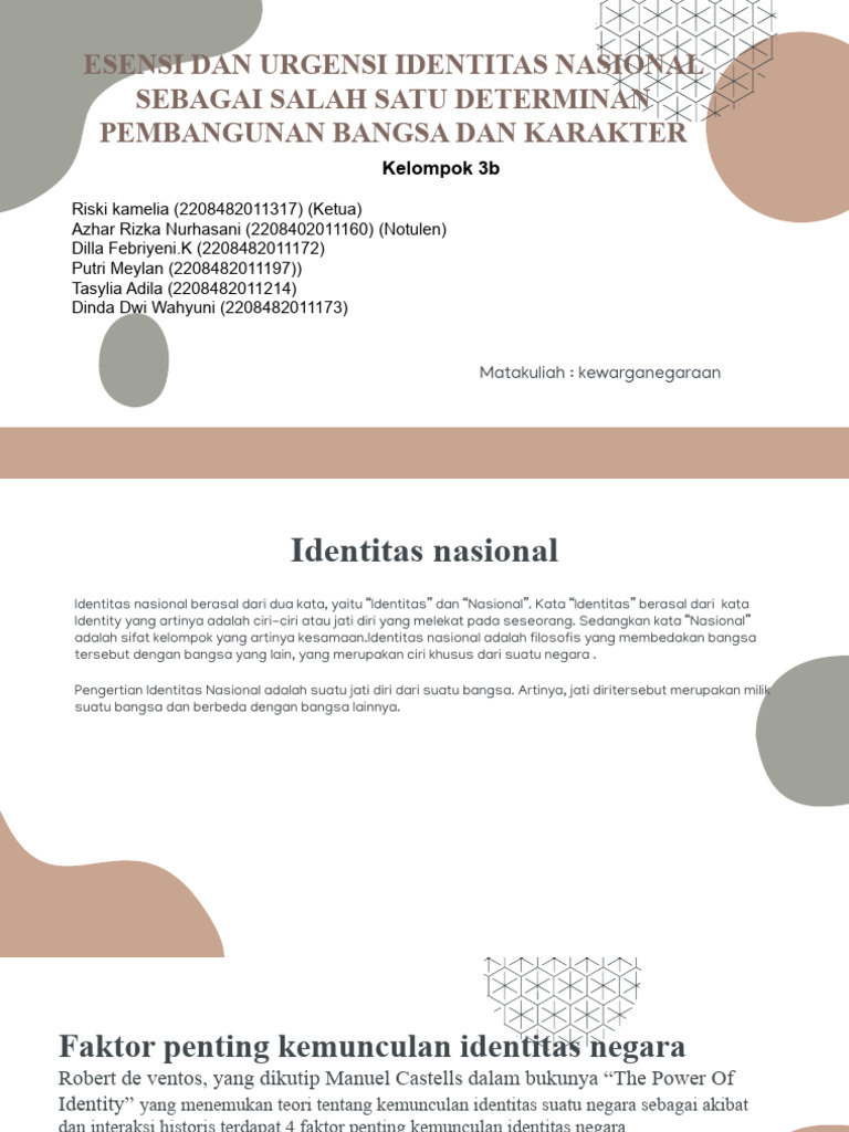 Esensi Dan Urgensi Identitas Bangsa | PDF Esensi Dan Urgensi Identitas Bangsa | PDF