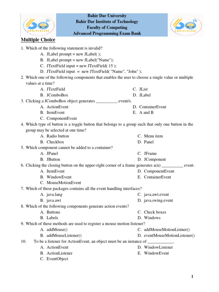 Advanced Programming Exit Exam Pdf Thread Computing Software Engineering 