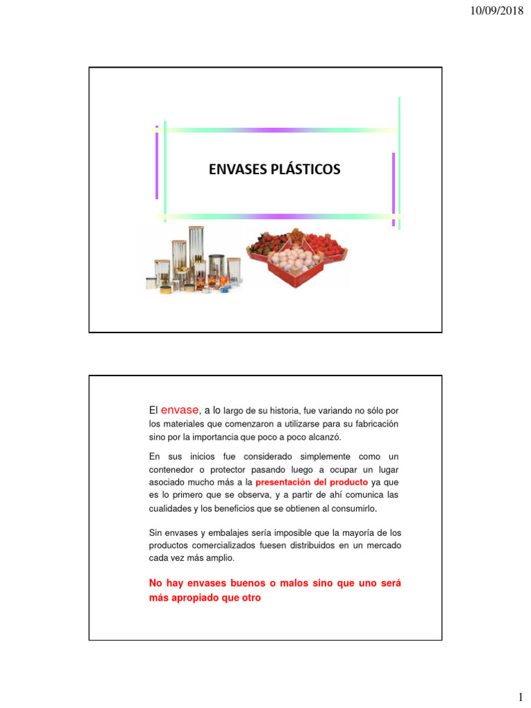 Envases | PDF | Alimentos | El plastico