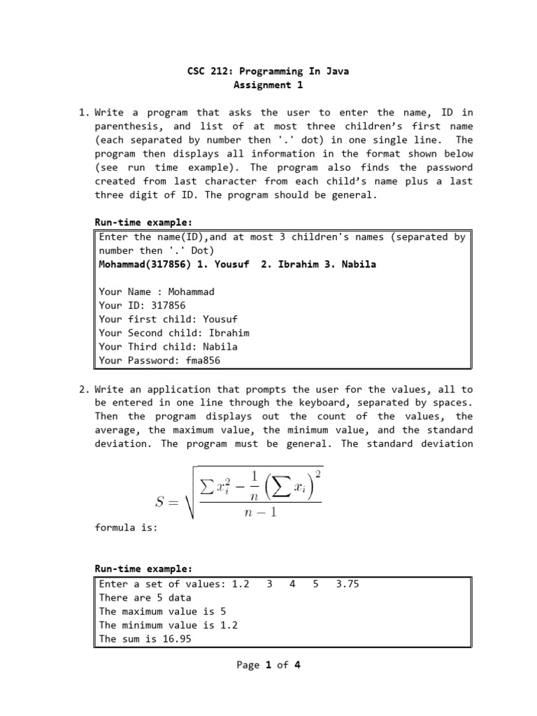 CSC 212 | PDF | Method (Computer Programming) | Constructor (Object Oriented Programming)