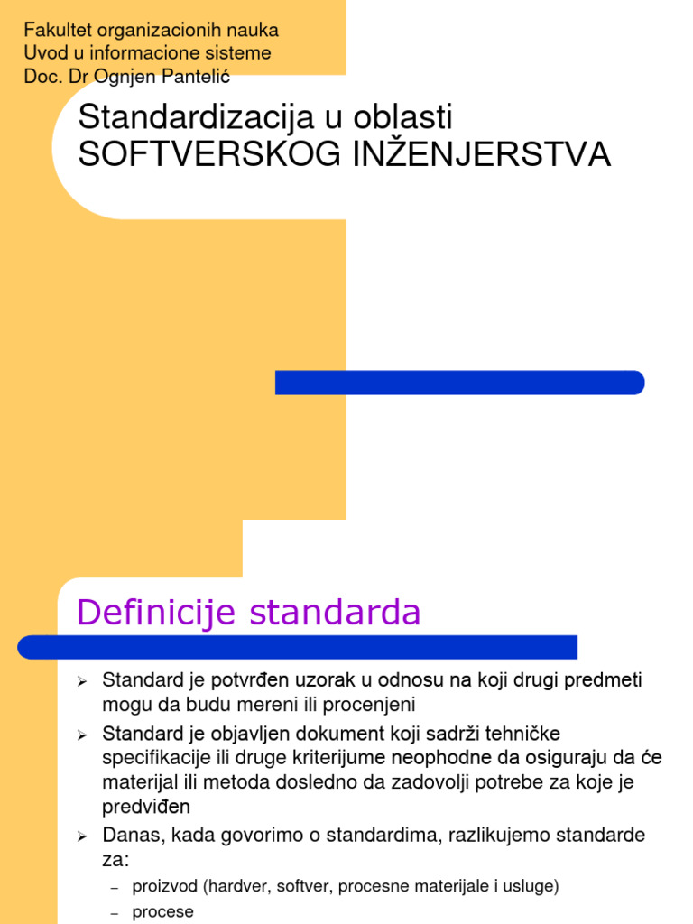 Standardi - Implementacija - 2018 | PDF