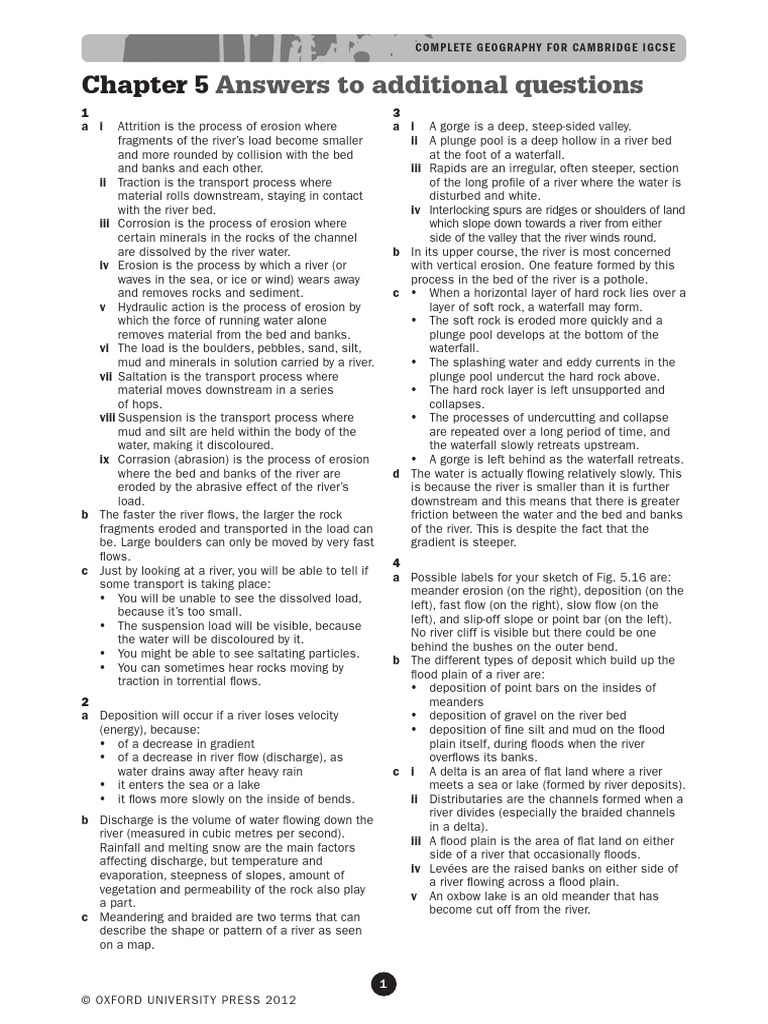 Ch5 Additional Answers | PDF | River | Erosion