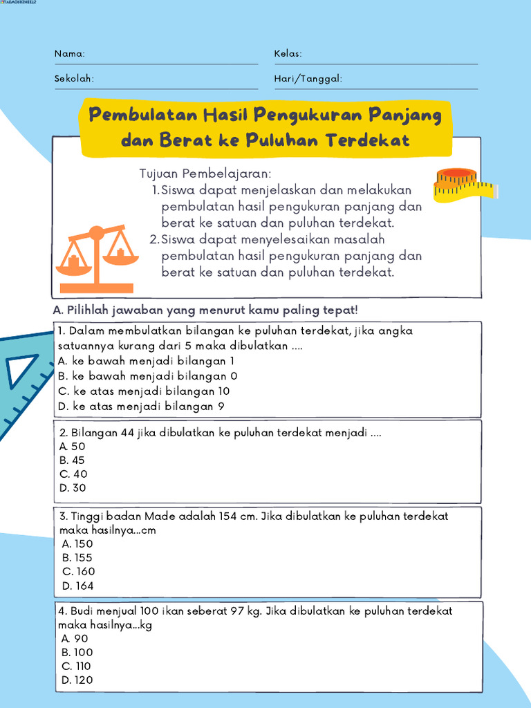 LKPD - Pembulatan Bilangan | PDF