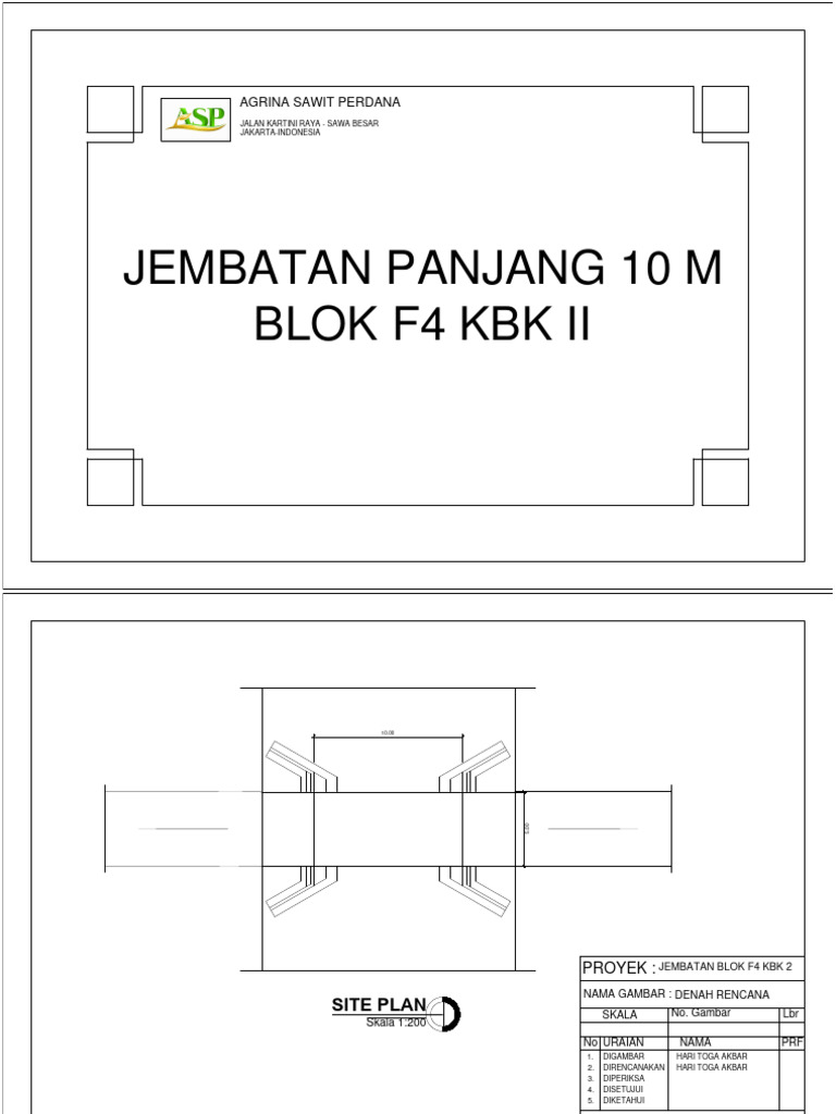Rencana Jembatan Blok F4 KBK 2 Jakarta | PDF