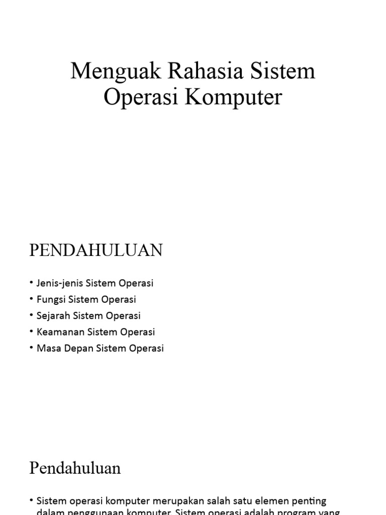 Sistem Operasi: Jenis, Fungsi, dan Masa Depan | PDF