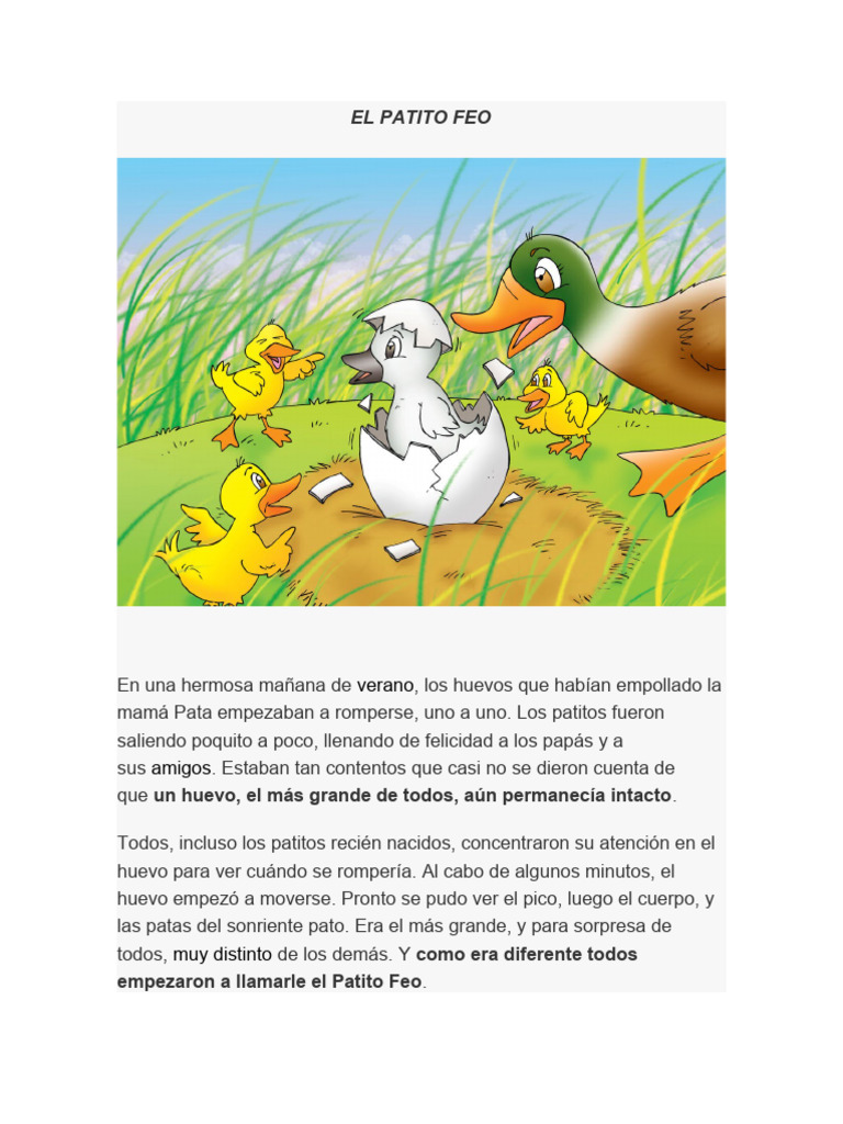 El Patito Feo Lectura. | PDF | El patito feo