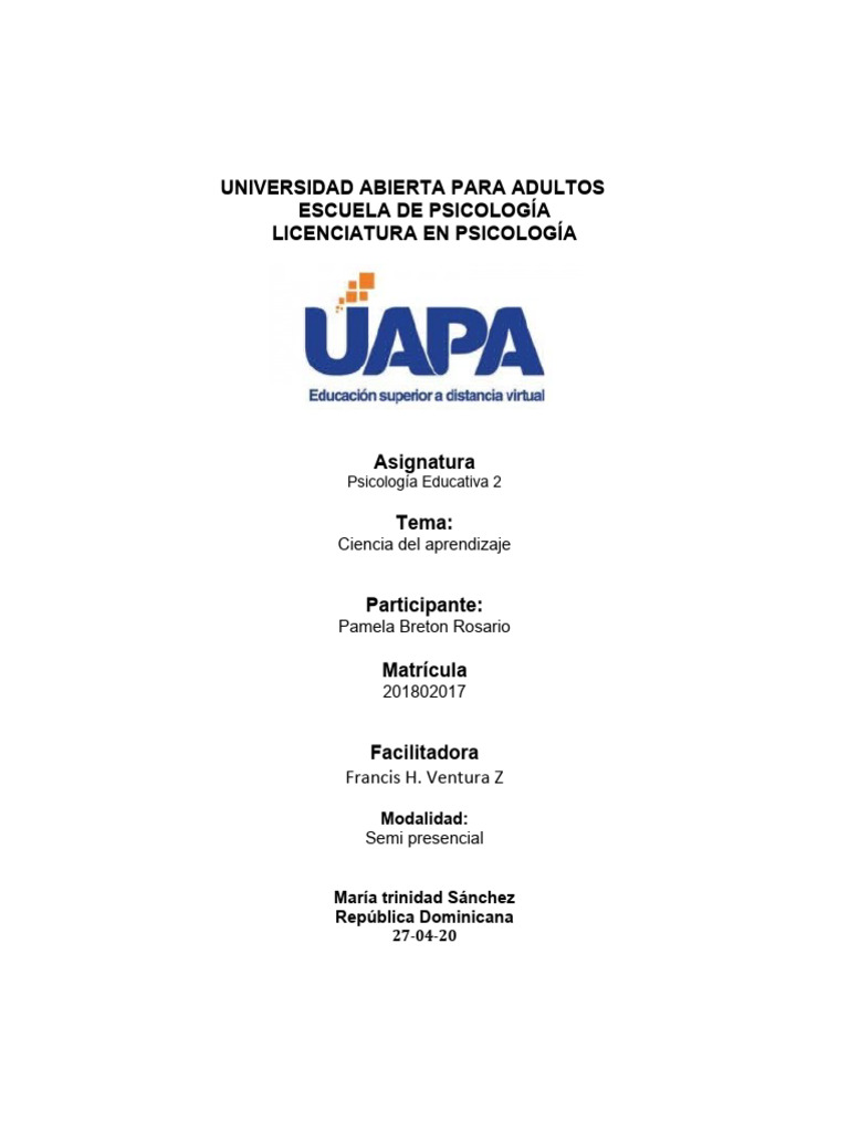 Psicologia Educativa 2.. Tarea 1. | PDF | Constructivismo (filosofía de ...