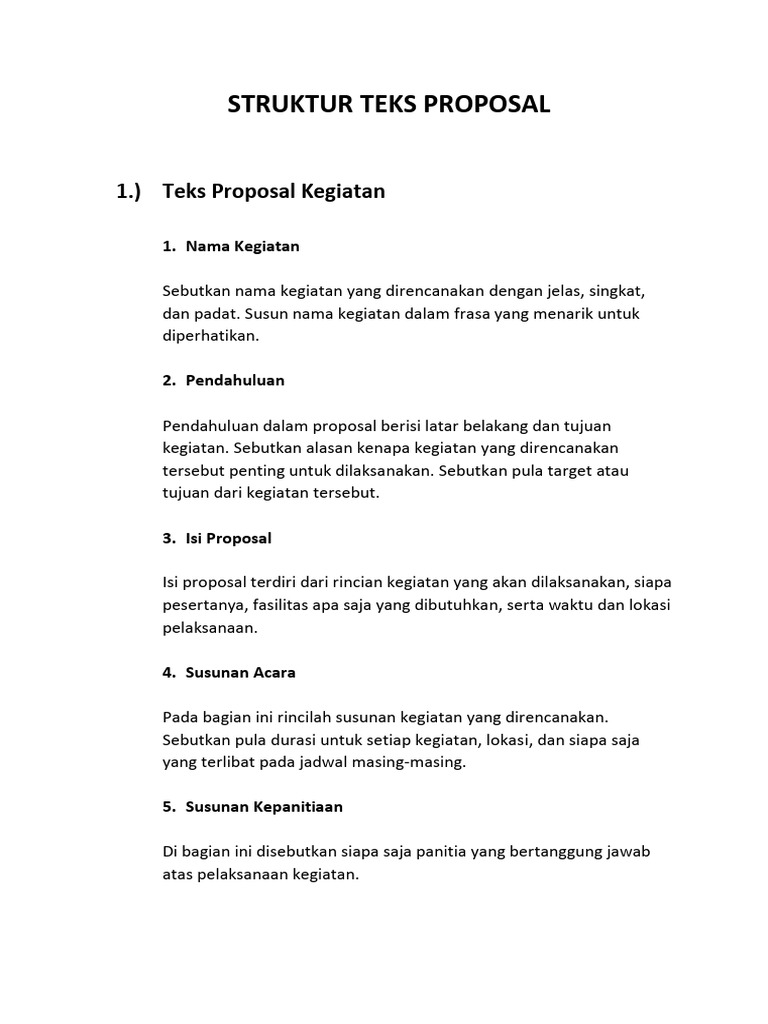 Resume Struktur Teks Proposal | PDF