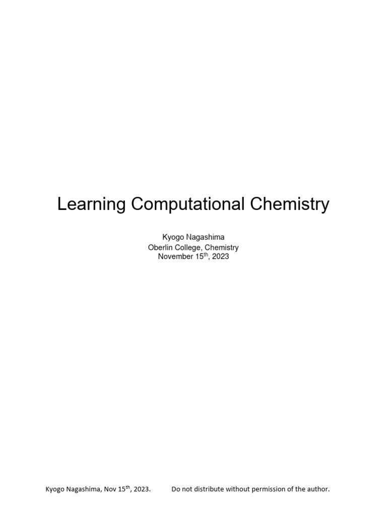 Computational Chemistry Guide | PDF | Hartree–Fock Method | Computational Chemistry