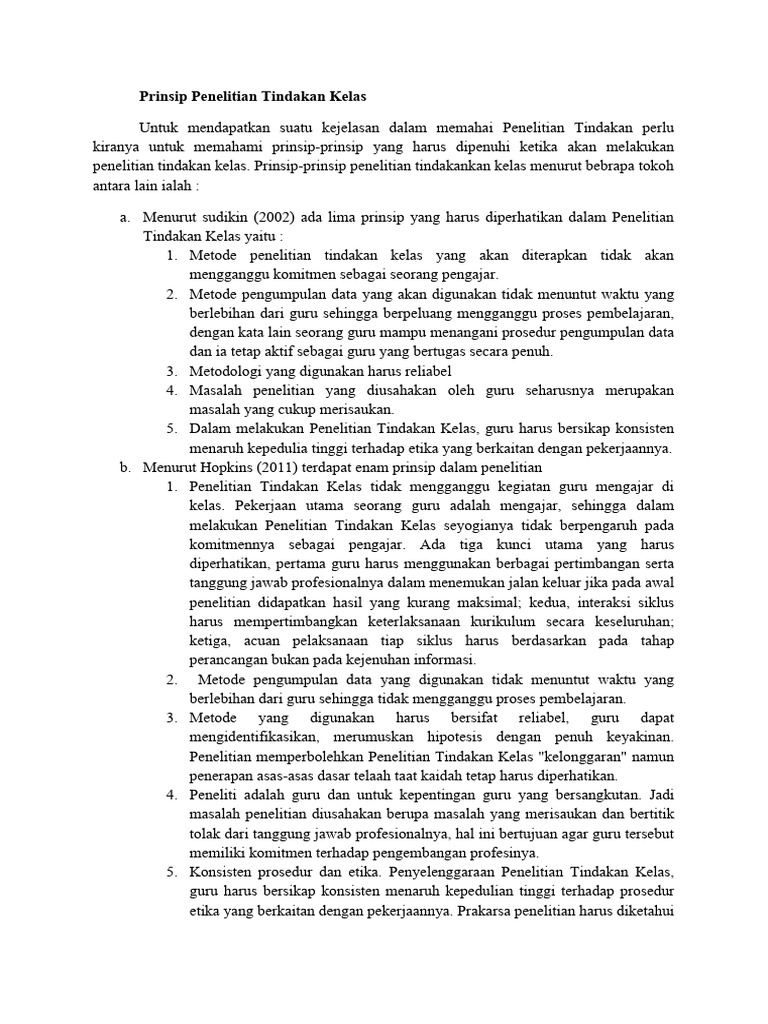 Prinsip Dan Model PTK | PDF