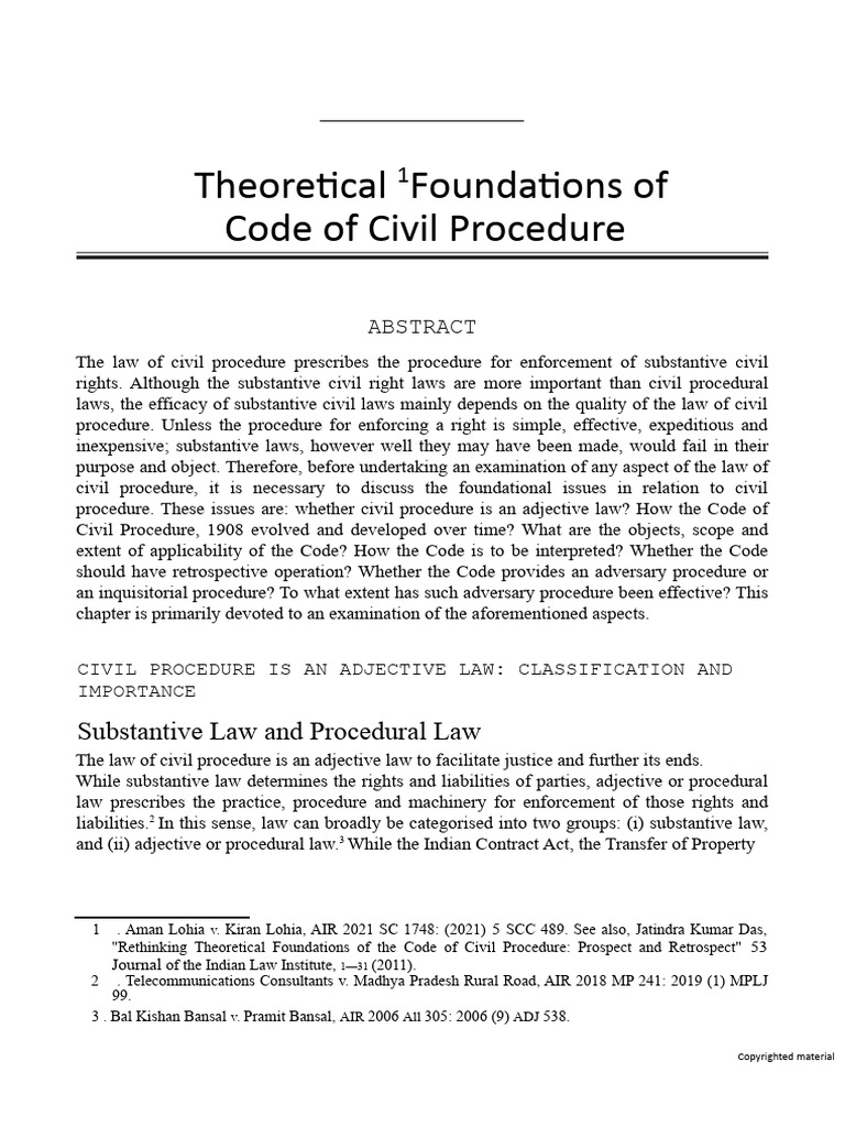 CPC 1 | PDF | Lawsuit | Due Process Clause