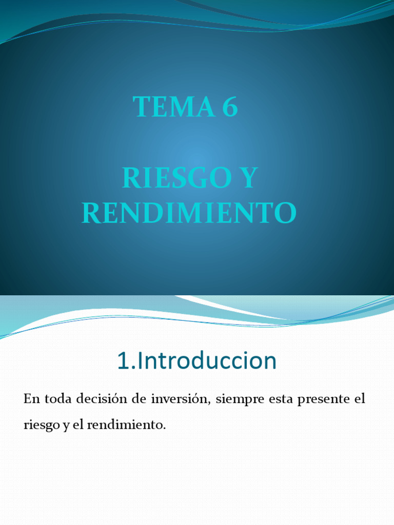 Tema Riesgo y Rendimiento | PDF | Portafolio (Finanzas) | Beta (Finanzas)