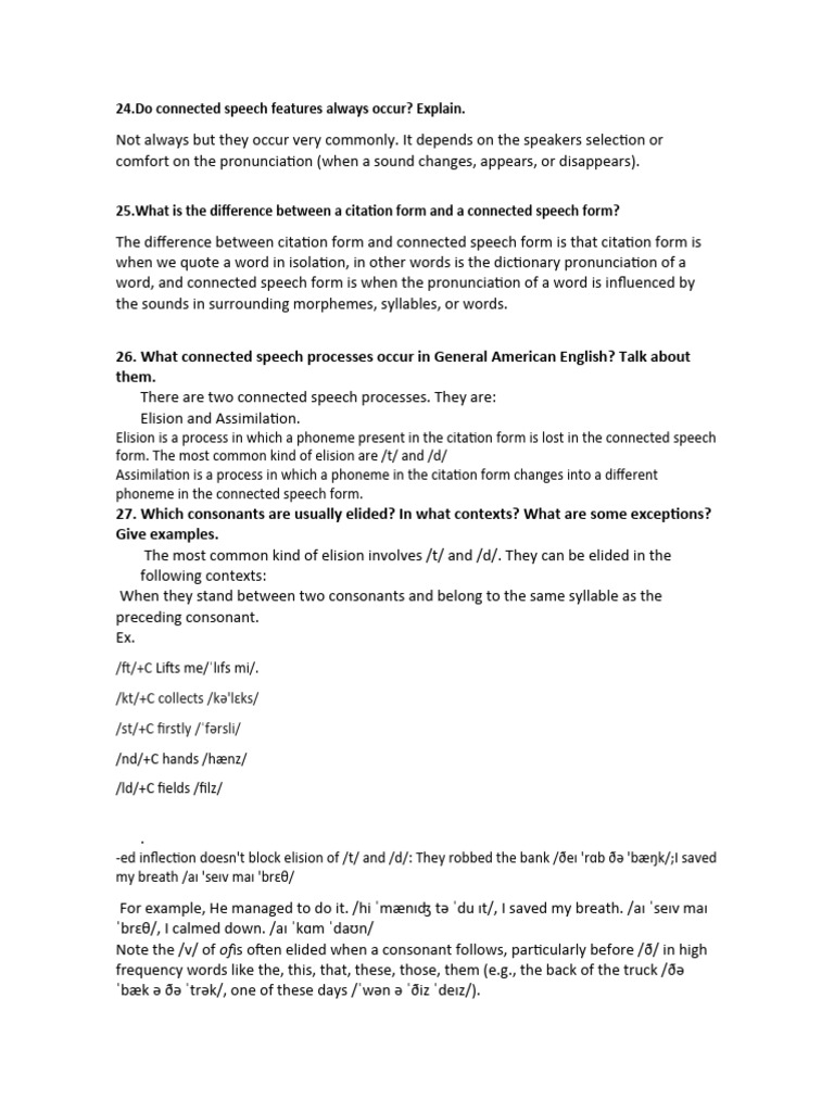 Connected Speech | PDF | Syllable | Adjective