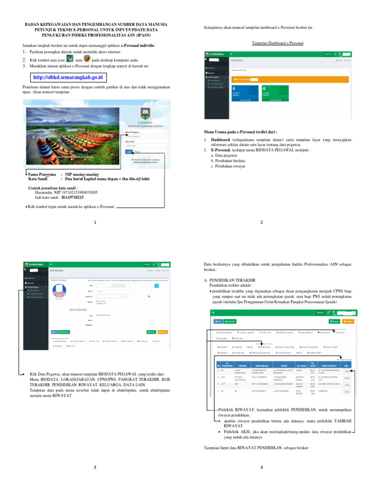 Tutorial Input Epersonal Individu | PDF