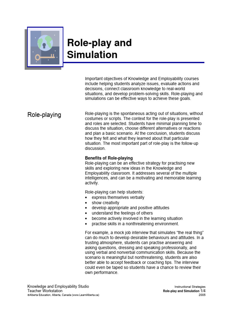 Or Ws Tea Inst 03 Roleplay | PDF | Simulation | Learning