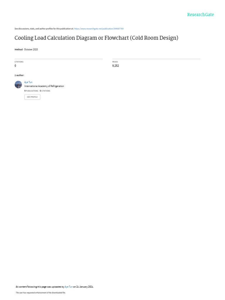 Cooling Load Calculation Diagram | PDF | Refrigeration | Enthalpy
