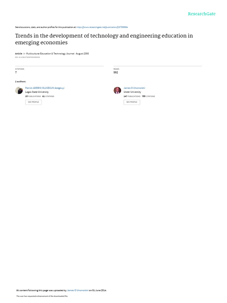 Trends in The Development of Technology and Engine | PDF | Engineering ...