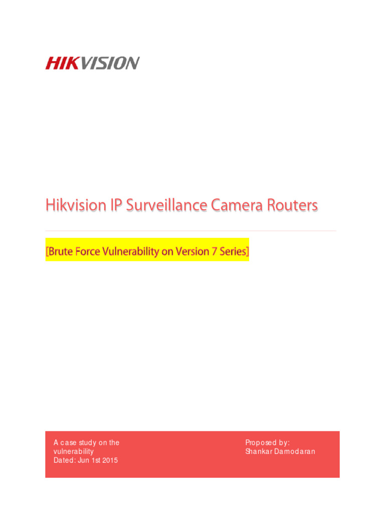 Hikvision IP Camera Brute Force Vulnerability | PDF | Password | Computing