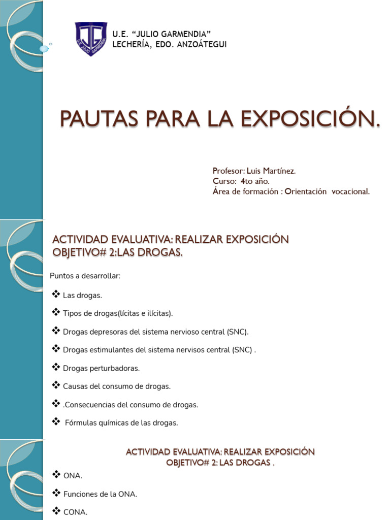 Pautas para Las Exposiciones de Las Drogas. | PDF | Drogas | Química medicinal