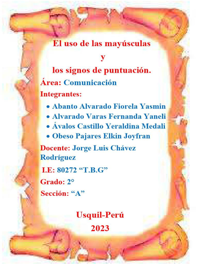 Uso de Mayúsculas y Signos de Puntuación | PDF | Puntuación | Gramática