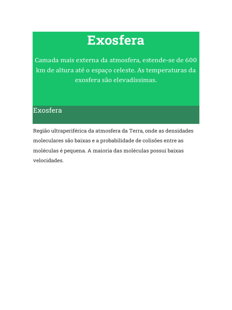 Exosfera | PDF | Terra | Atmosfera da Terra