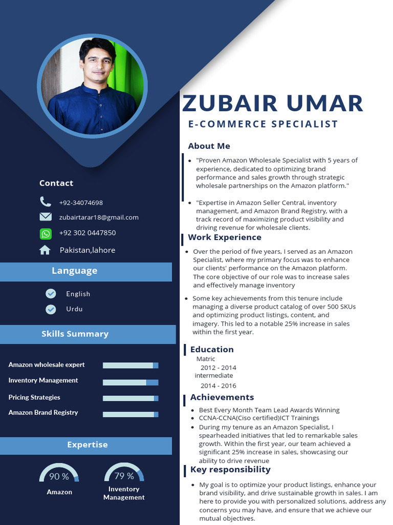 Blue Modern Resume | PDF | Sales | Business Process