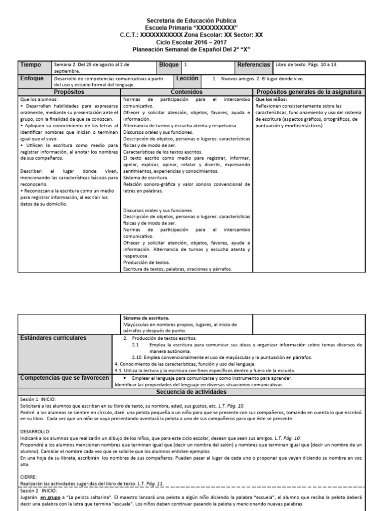 Primer Bimestre Segundo Grado B | PDF | Comprensión lectora | Escritura