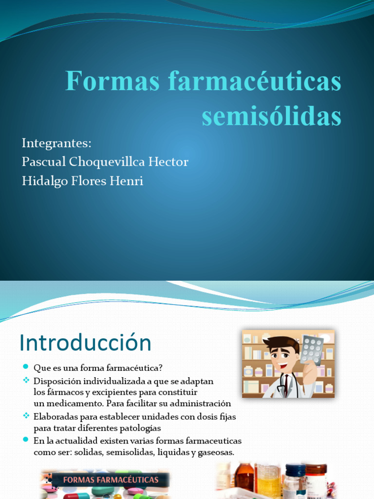 Formas Farmacéuticas Semisólidas Presentacion | PDF | Medicamentos con ...