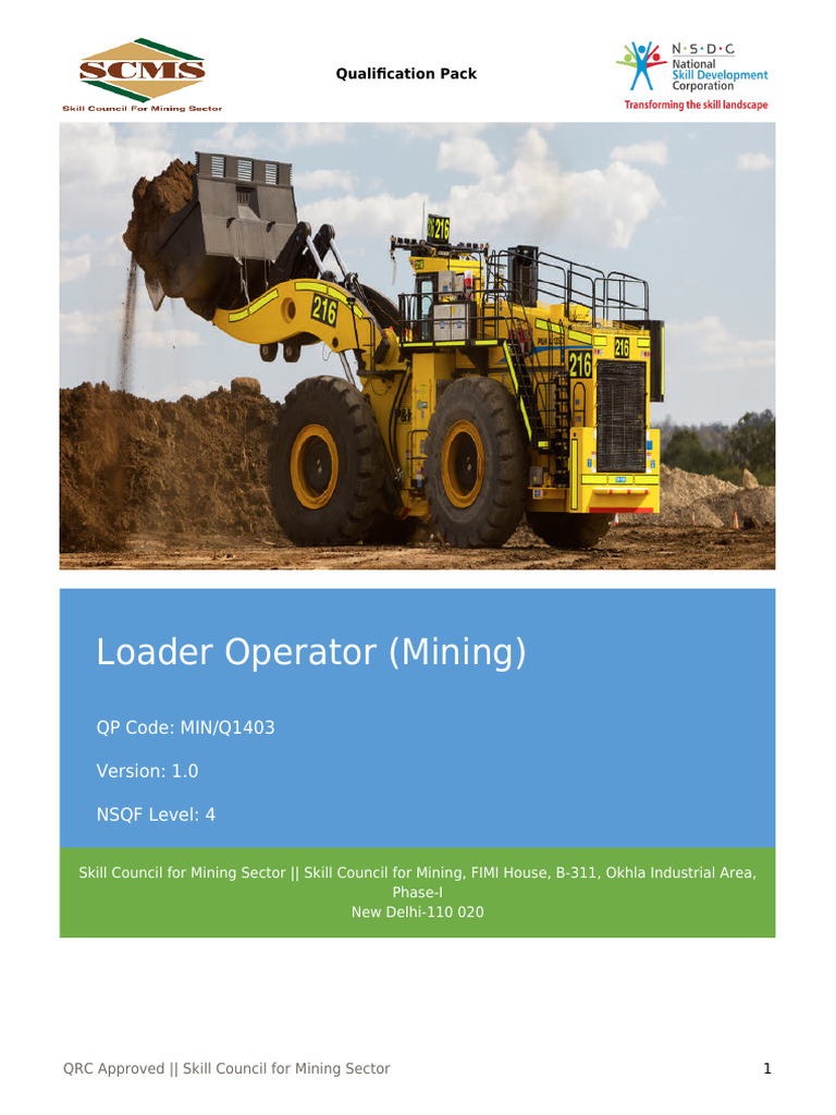Loader Operator (Mining) - MIN - Q1403 - v1.0 - 10.02.2022 | PDF ...
