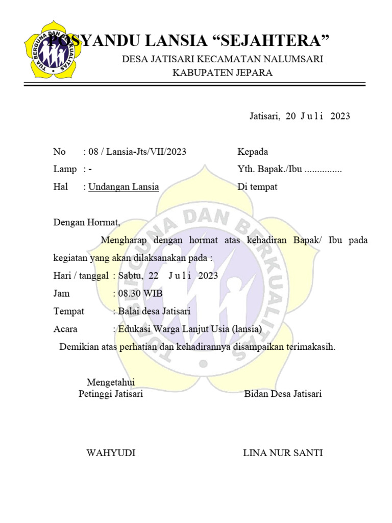 05 Surat Lansia | PDF