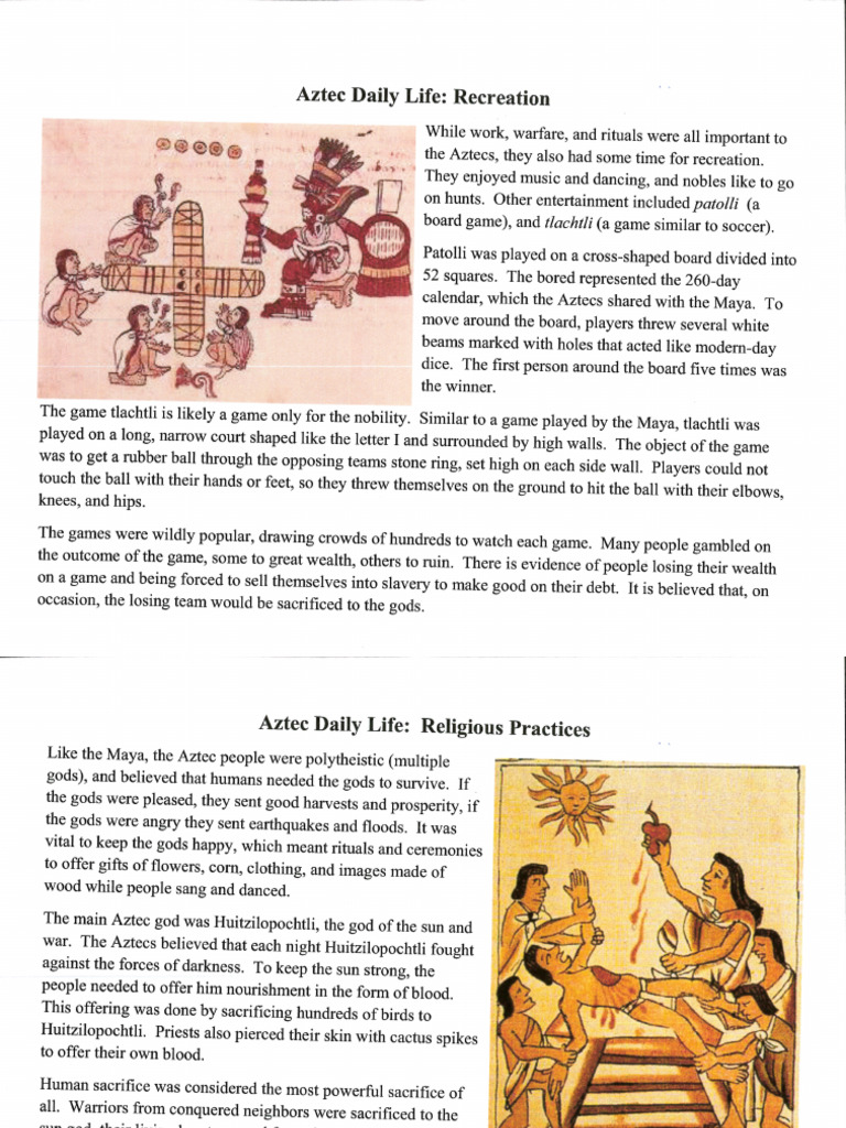 Aztec Daily Life Readings | PDF