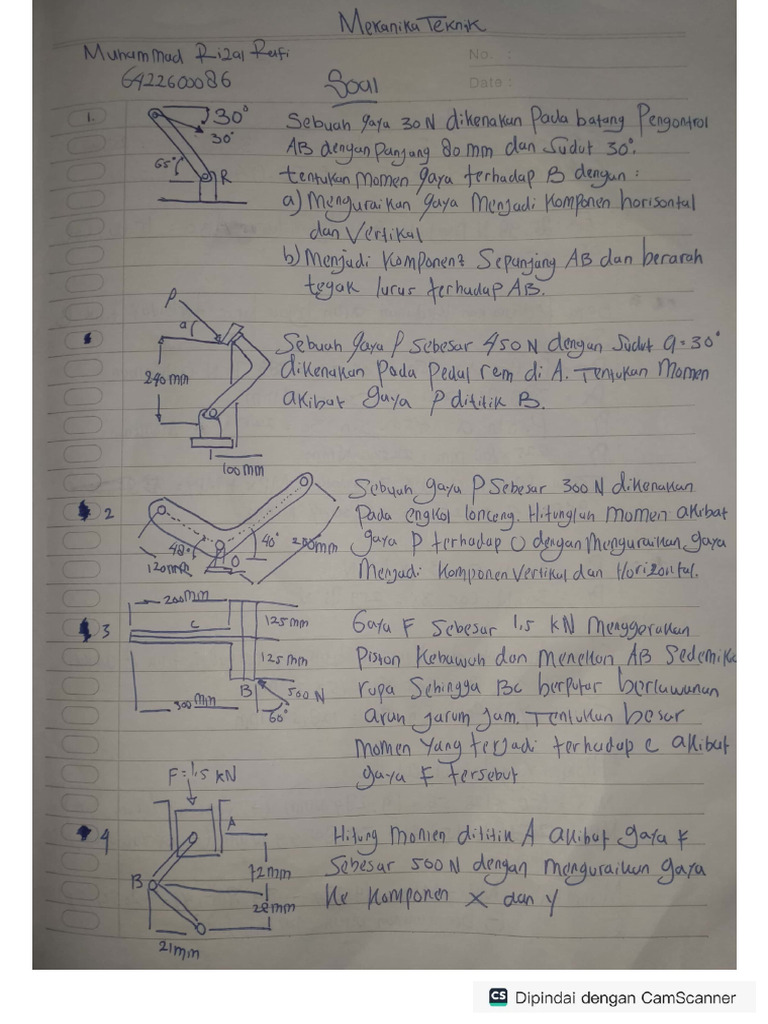 Muhammad Rizal Rafi (6422600086) TUGAS 2 MEKANIKA TEKNIK | PDF