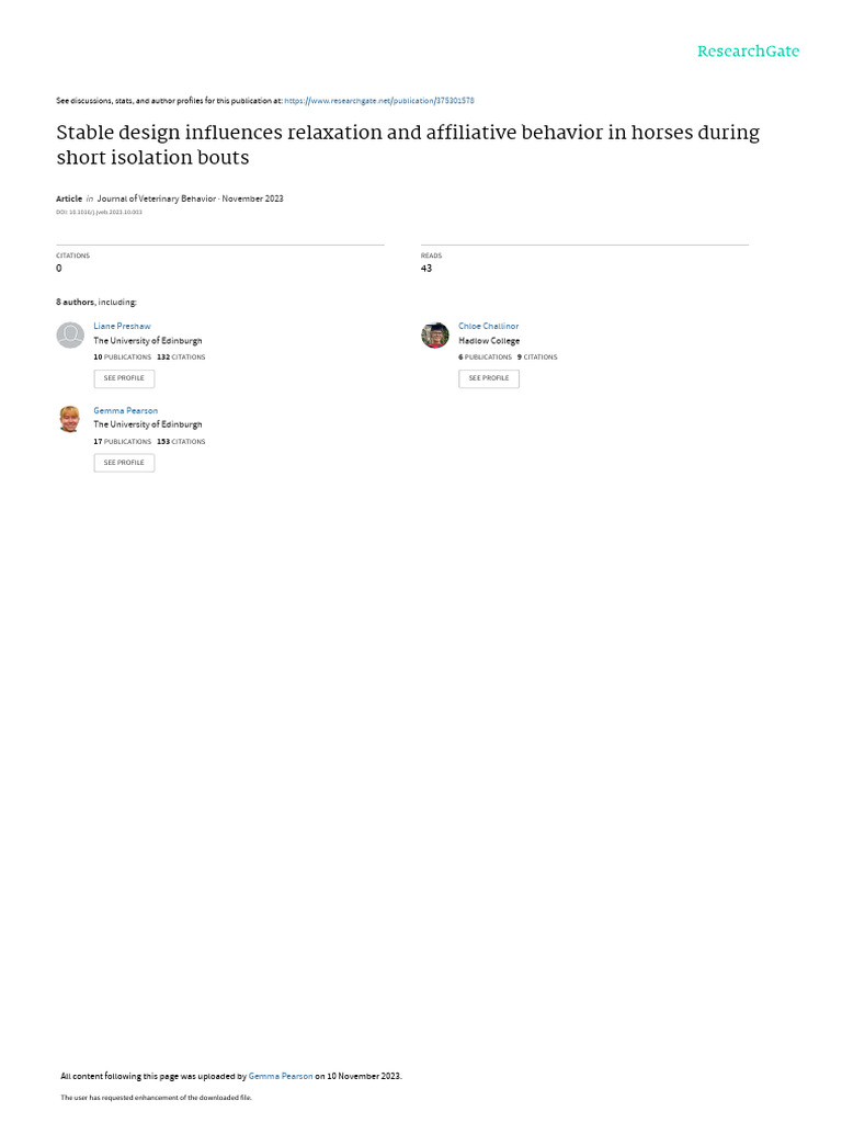 Stable Design Influences Relaxation and Affiliative Behavior in Horses ...