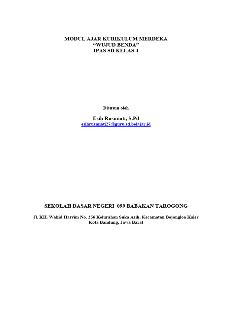 Modul Ajar Ipas Kelas 4B | PDF | Karier & Perkembangan