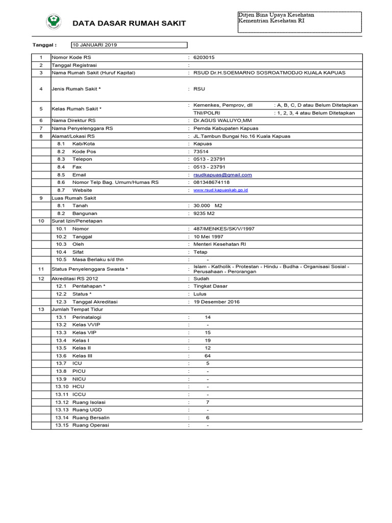 RL 1.1 Data Dasar-RS ONLINE | PDF | Pengembangan Diri | Kesehatan Holistik