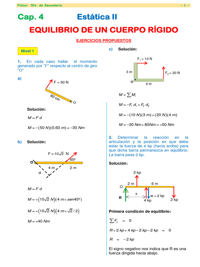 Estática II | PDF | Cantidades fisicas | Naturaleza