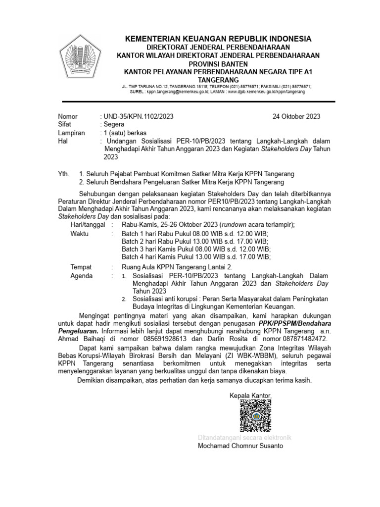 Undangan LLAT 2023 KPPN TAngerang | PDF