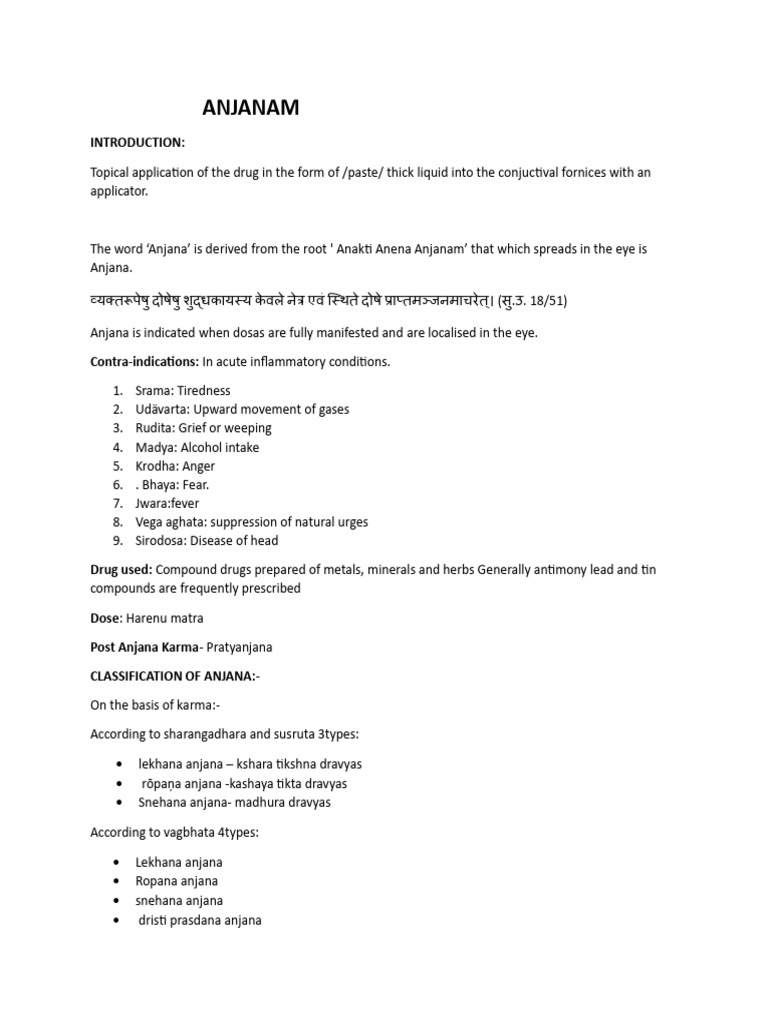 Anjanam | Download Free PDF | Ayurveda | Clinical Medicine