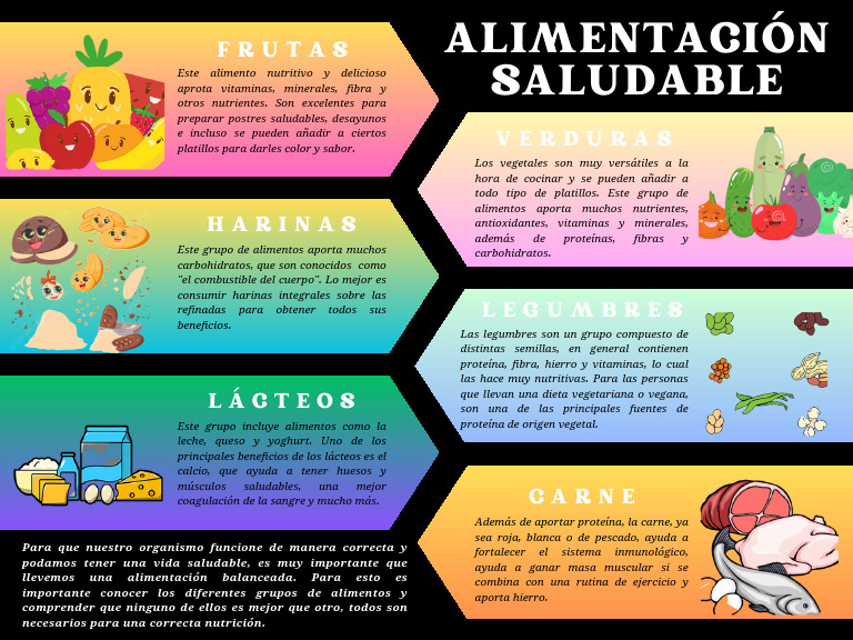 Grafico Diagrama Lista Alimentacion Saludable Ilustrado Naranja ...