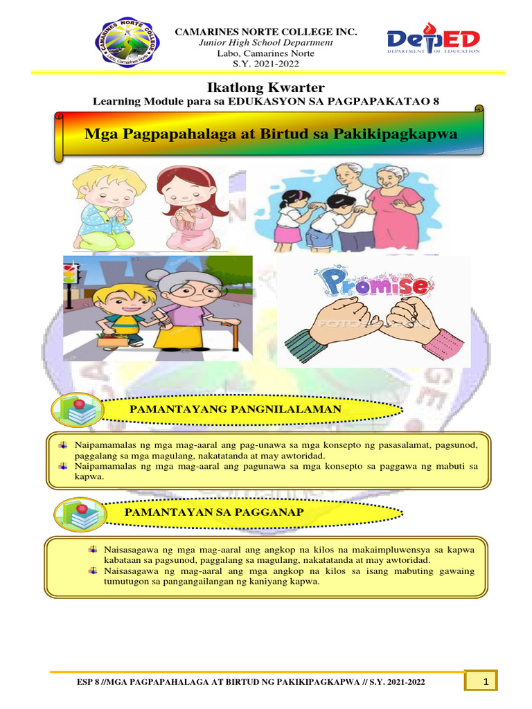 Esp 8 Modules Q3 Sy 2021-22 | PDF