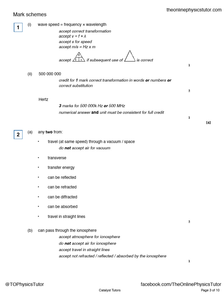 GCSE AQA EM Waves MS | PDF | Hertz | Infrared