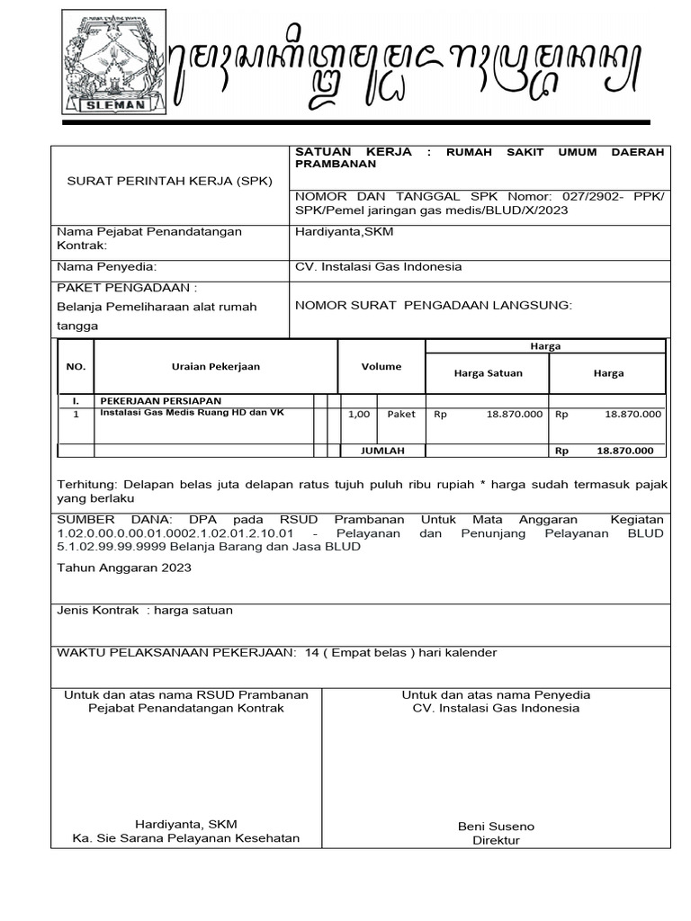 SPK Gas Medis | PDF | Teknologi & Rekayasa