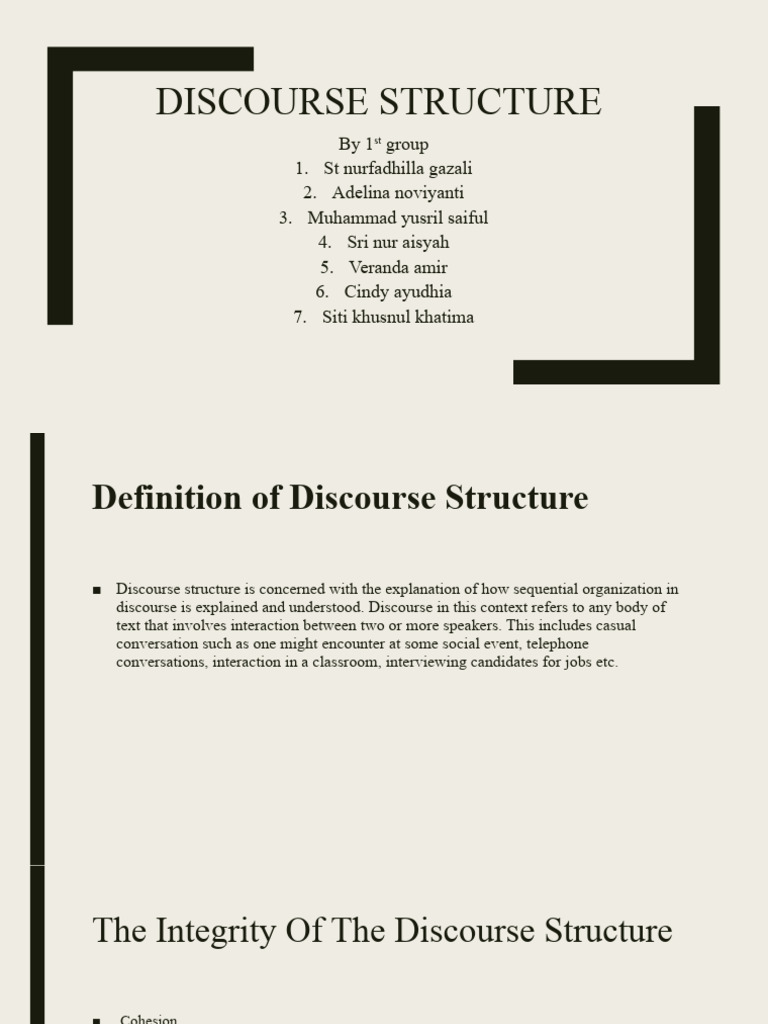 Group 1 Discourse Analysis | PDF | Discourse | Intention