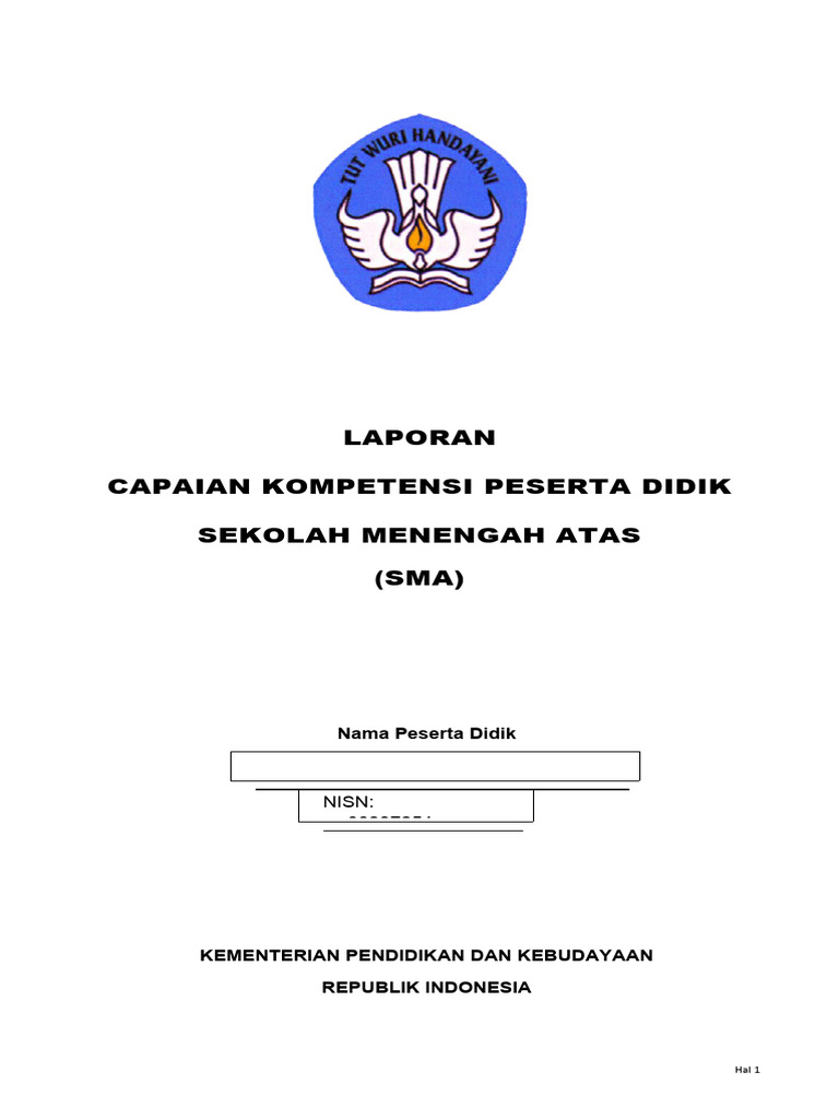 Rapor SMA Kurikulum 2013 (IPS) | PDF
