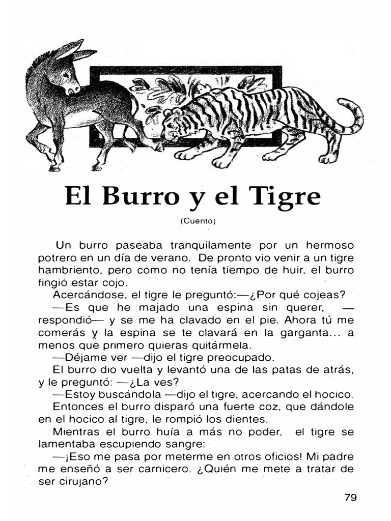 19 El Burro y El Tigre Cuento | PDF 19 El Burro y El Tigre Cuento | PDF