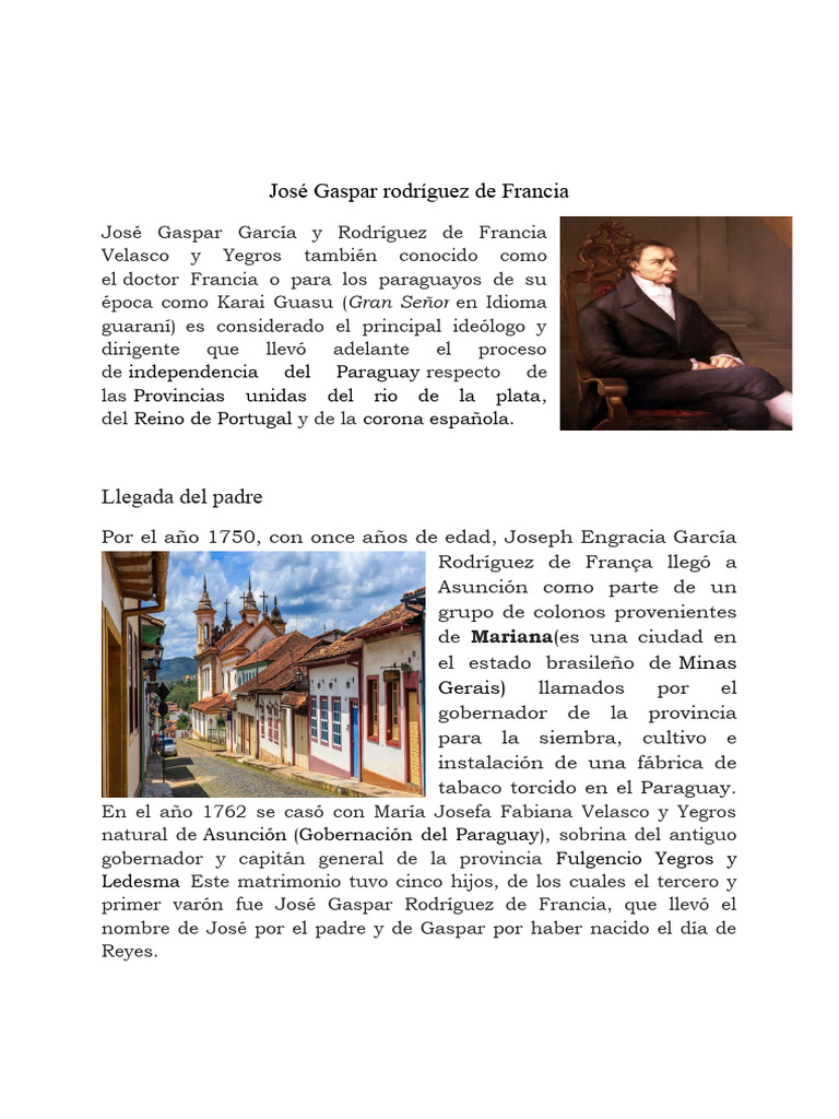 José Gaspar rodríguez de Francia | PDF | Gobierno
