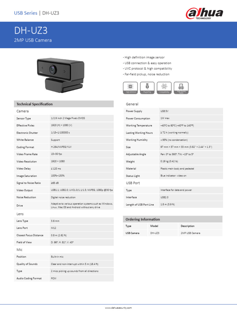 Dahua Web Cam | PDF | Pixel | Multidimensional Signal Processing