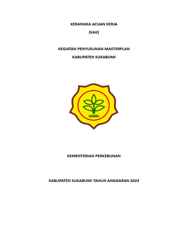 KAK Masterplan Perkebunan Sukabumi | PDF