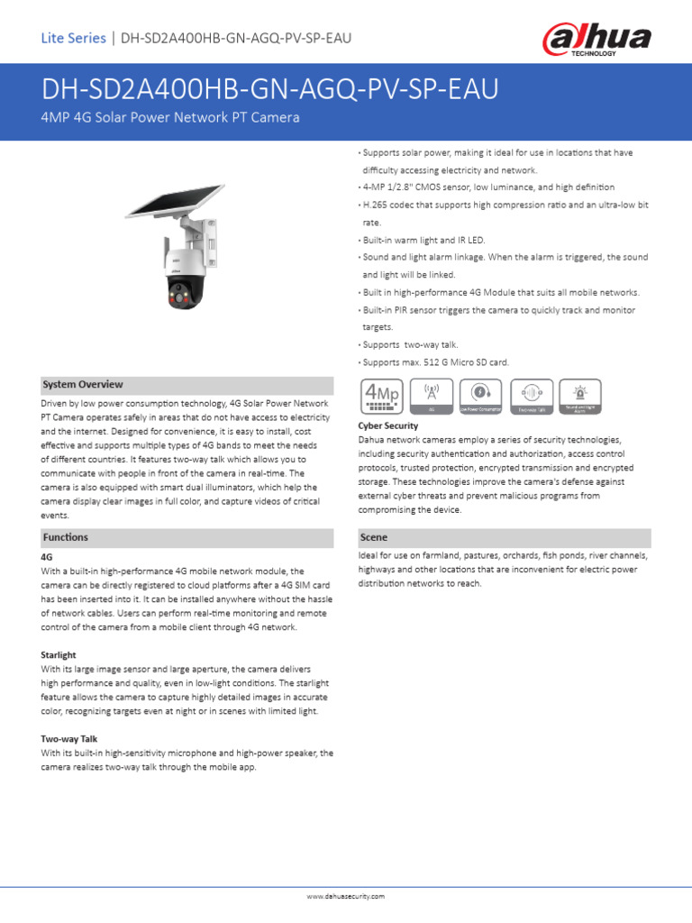 SD2A400HB GN AGQ PV SP EAU - S0 - Datasheet - 20230216 | PDF | Camera | Computer Network