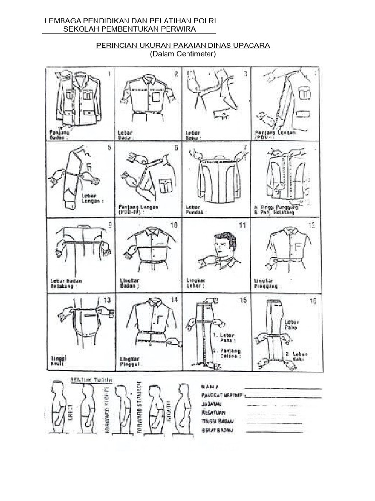 Blangko Ukuran Baju Pdu | PDF